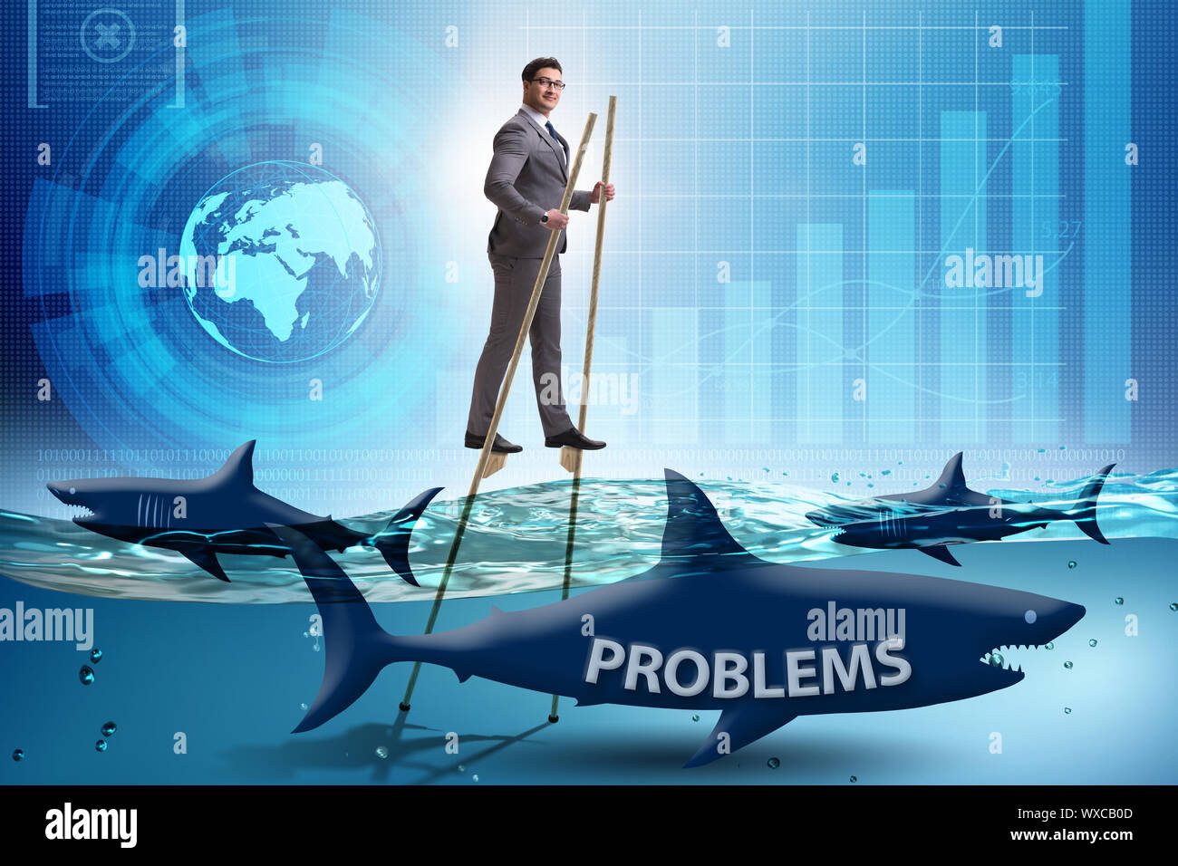 Businessman successfully dealing with his problems Stock Photo - Alamy