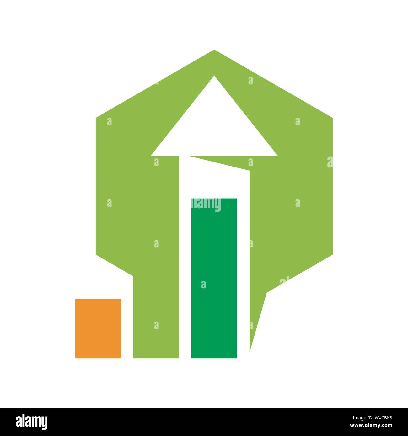 Hexagonal Business Bar Arrow Direction Vector color Isolated Stock ...