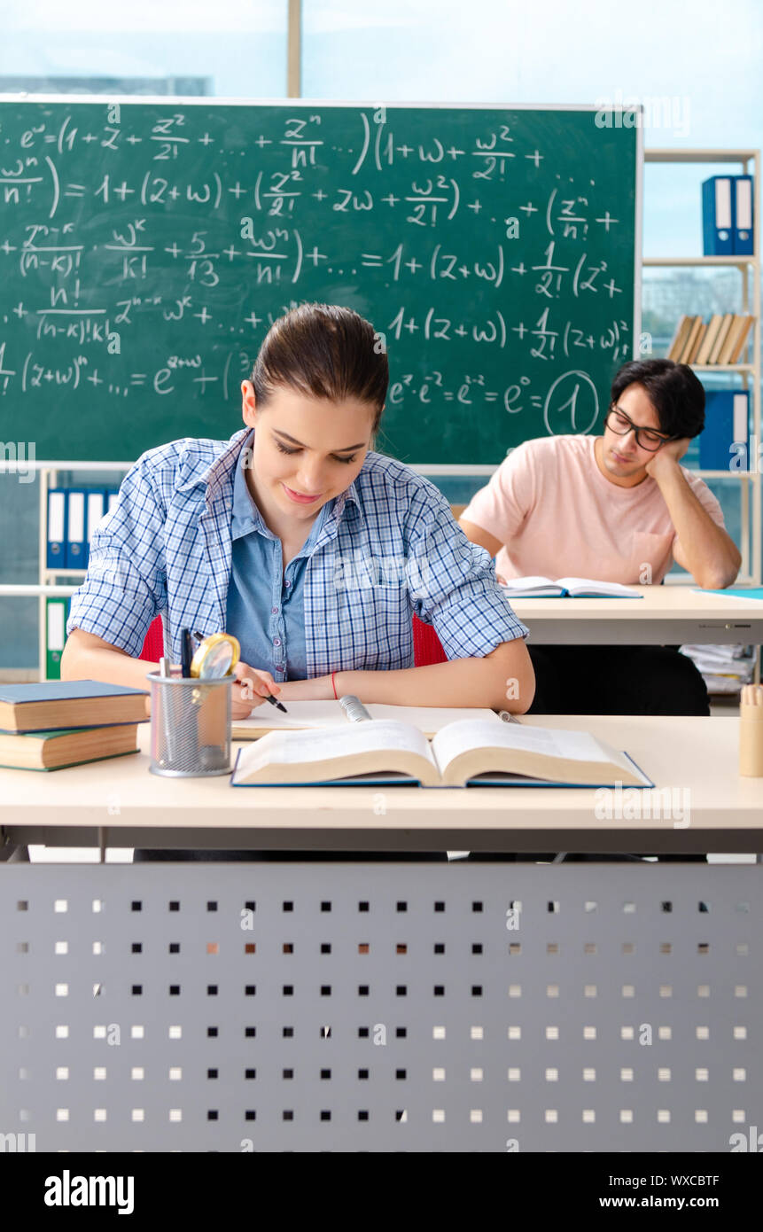 Young students taking the math exam in classroom Stock Photo - Alamy