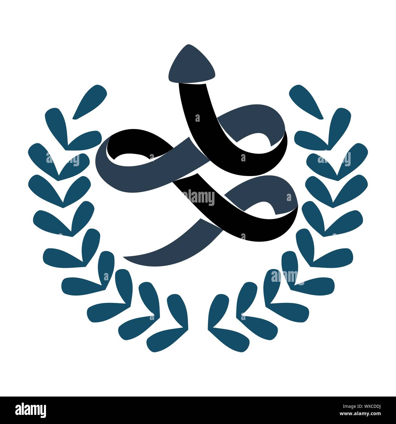 Leaf Spiral Arrow Direction Vector color Isolated Stock Vector Image ...