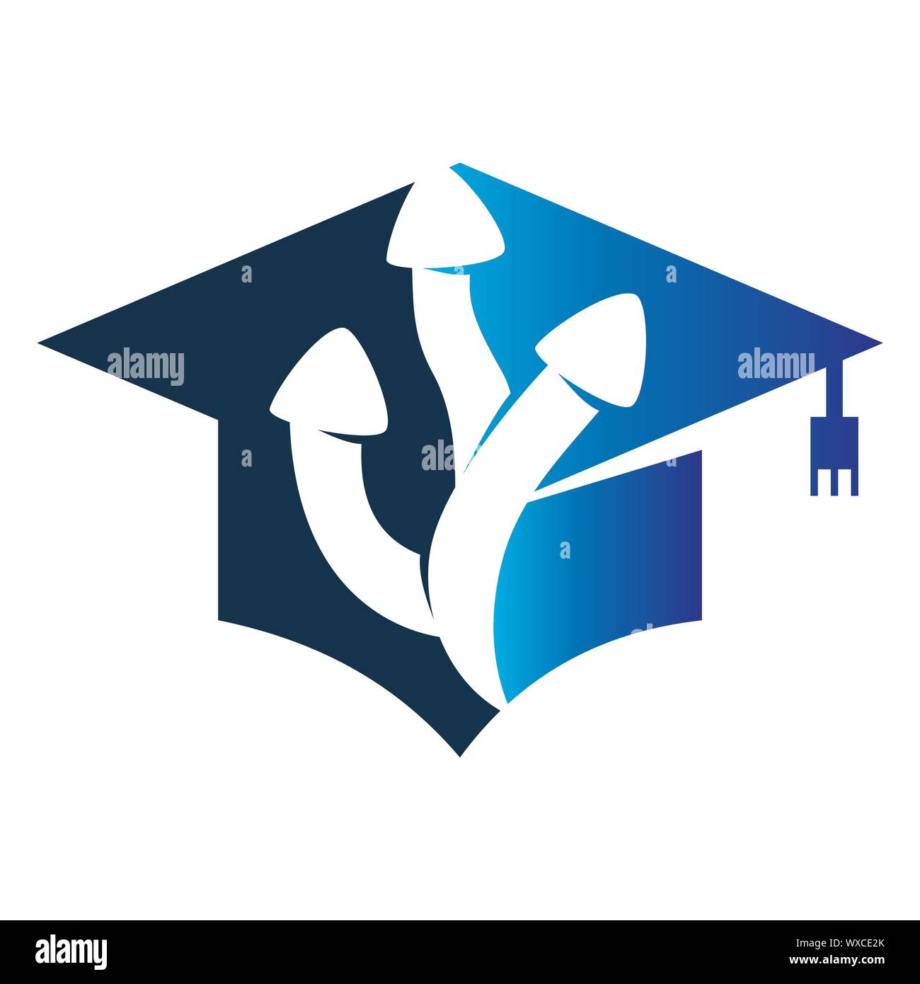 Hat Graduate Arrow Direction Vector color Isolated Stock Vector Image ...