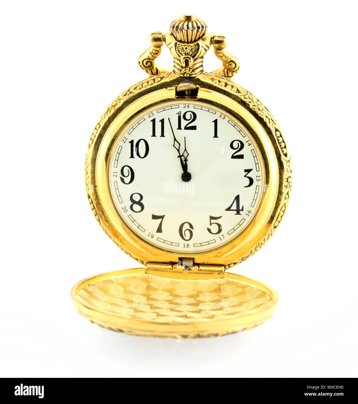 Time concept with watch - about three minutes until 12 Stock Photo - Alamy