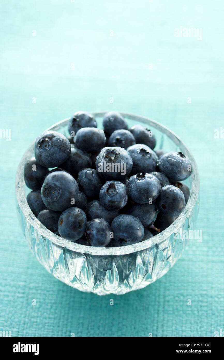 Fresh blueberries in the glass cup Stock Photo - Alamy