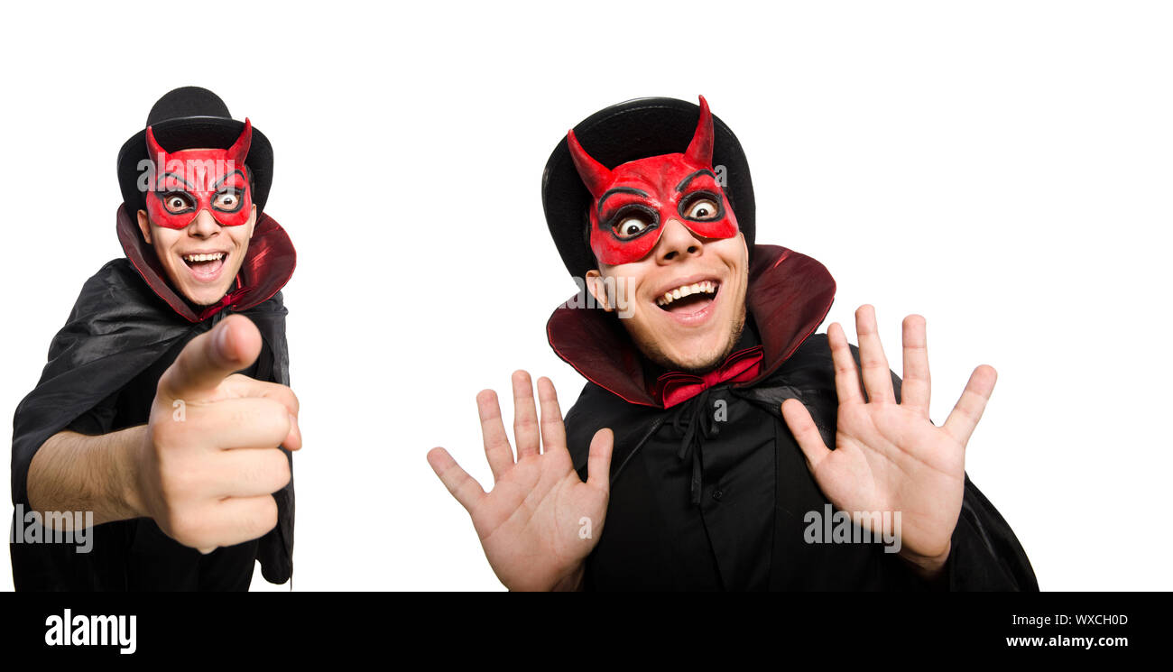 Funny devil isolated on the white background Stock Photo - Alamy