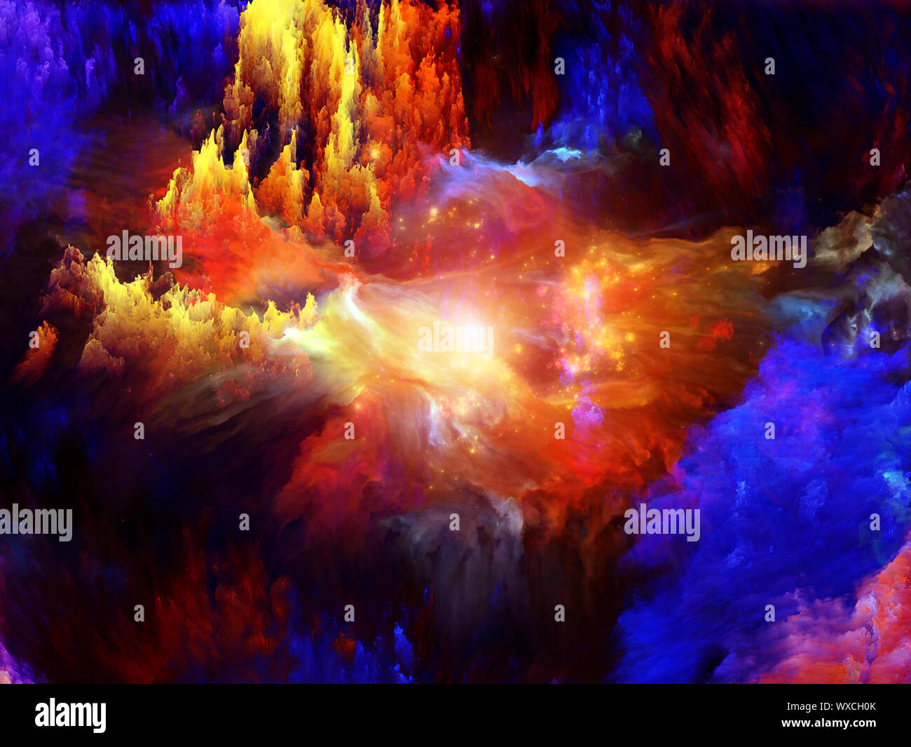 Backdrop composed of dreamy forms and colors and suitable for use in ...