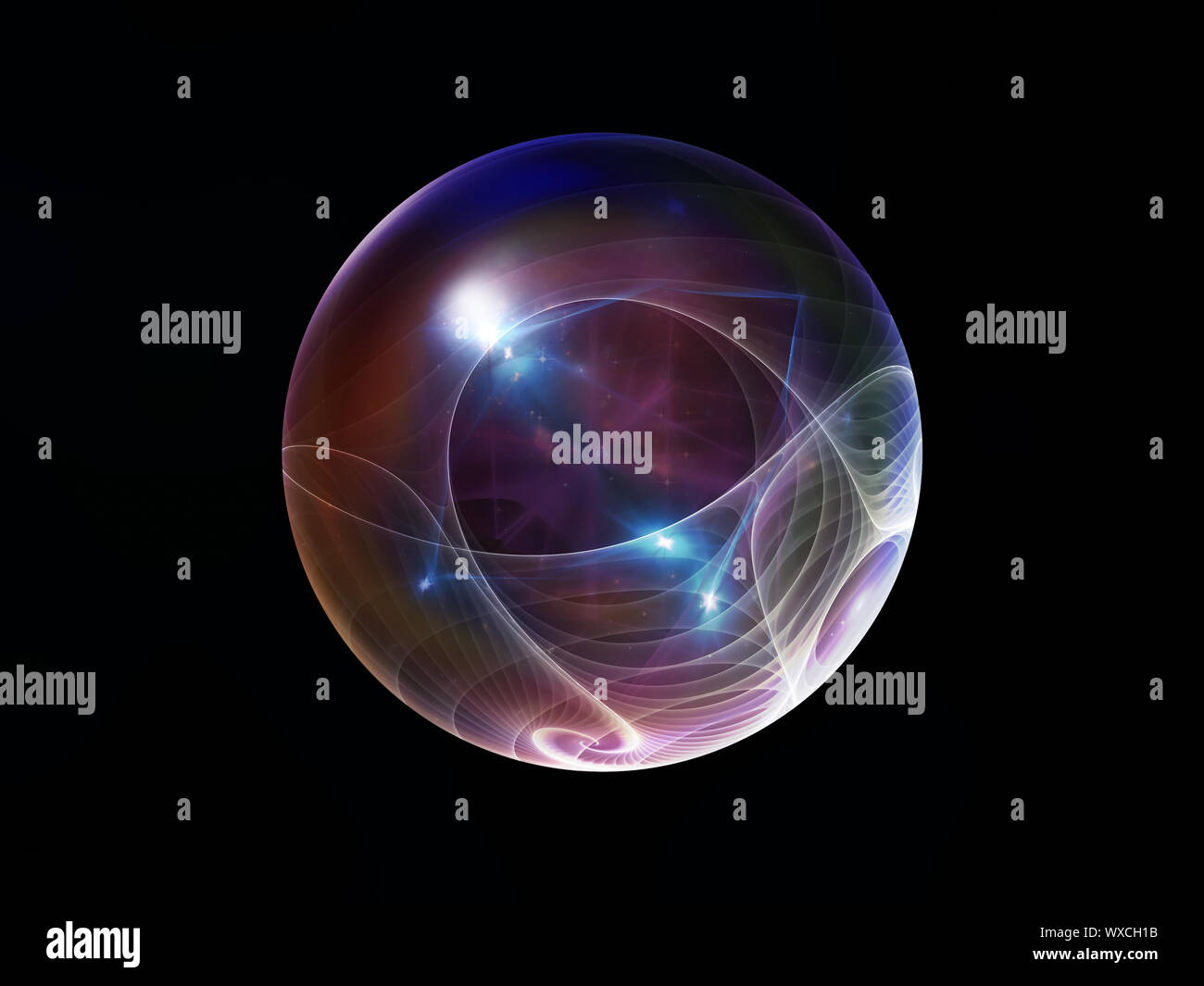 Fractal Sphere Series. Abstract design made of spherical and circular ...