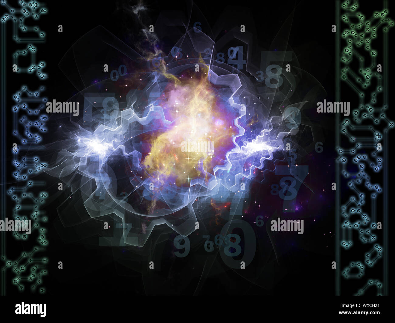 Visually attractive backdrop made of various technology related ...
