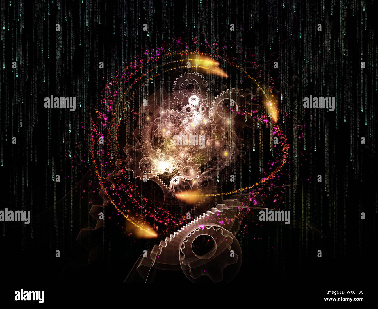 Composition of various technology related elements on the subject of ...