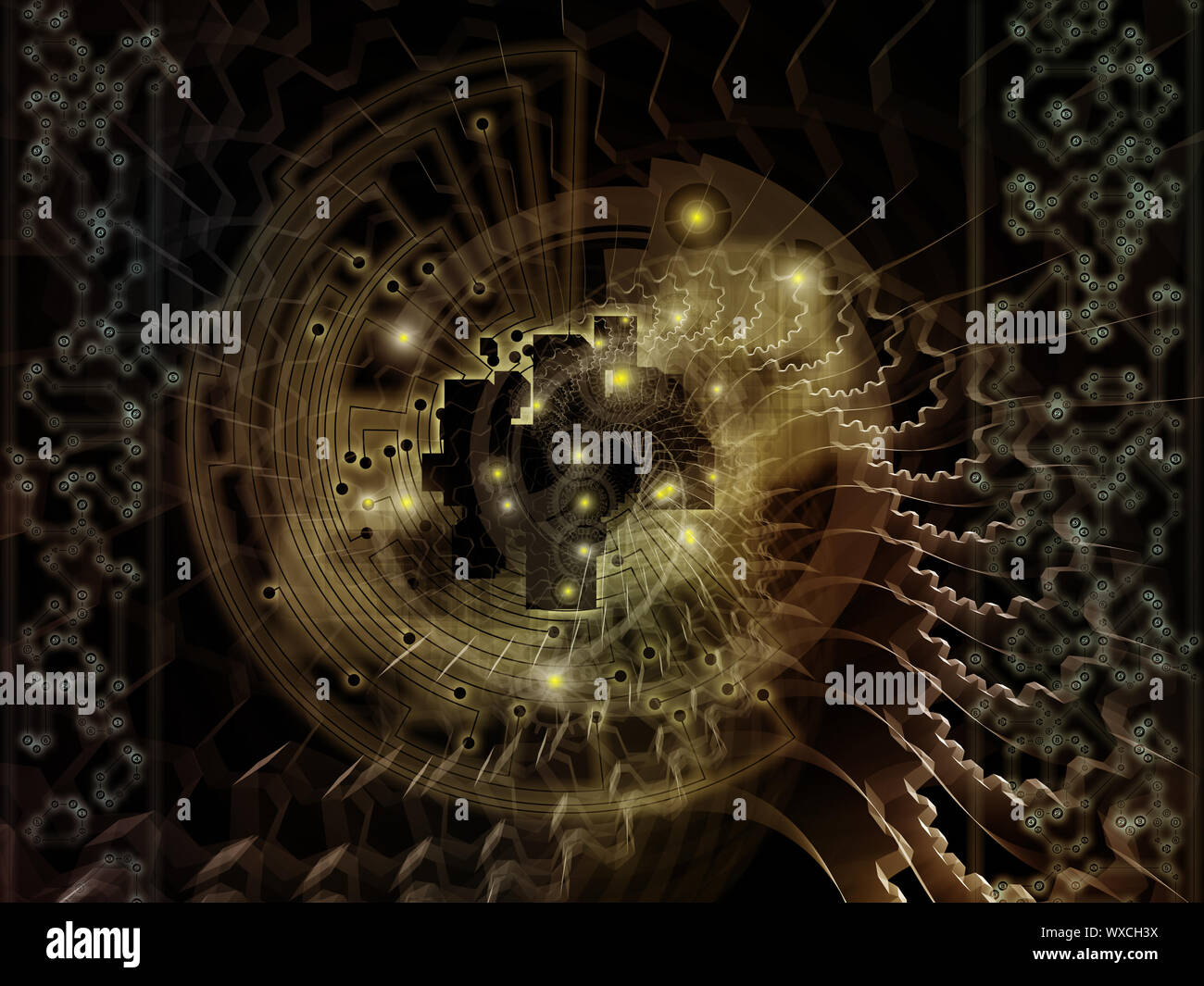 Backdrop of various technology related elements on the subject of ...
