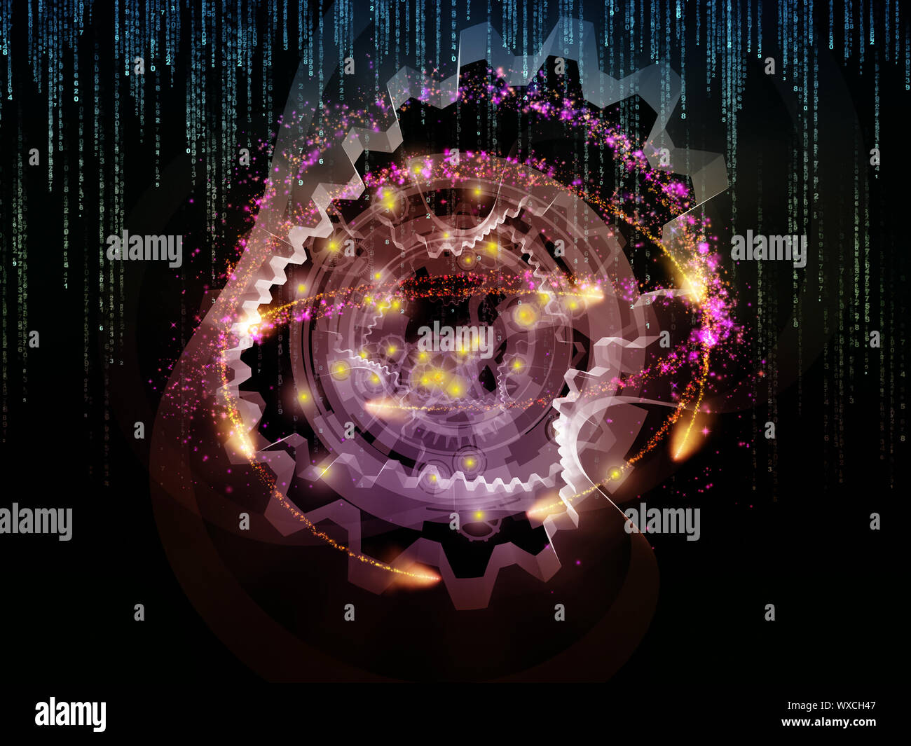 Backdrop of various technology related elements on the subject of ...