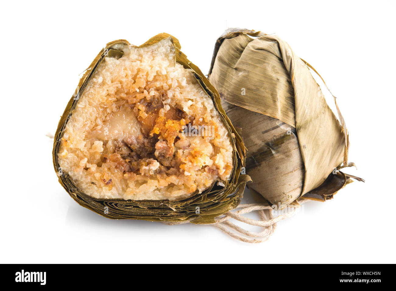 Yummy Chinese Rice Dumpling on white background Stock Photo - Alamy