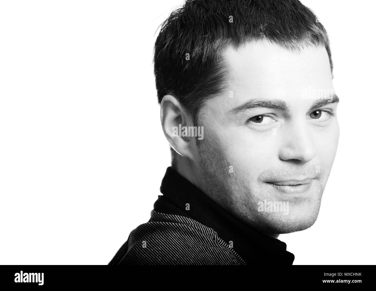 Man's face closeup Black and White Stock Photos & Images - Alamy
