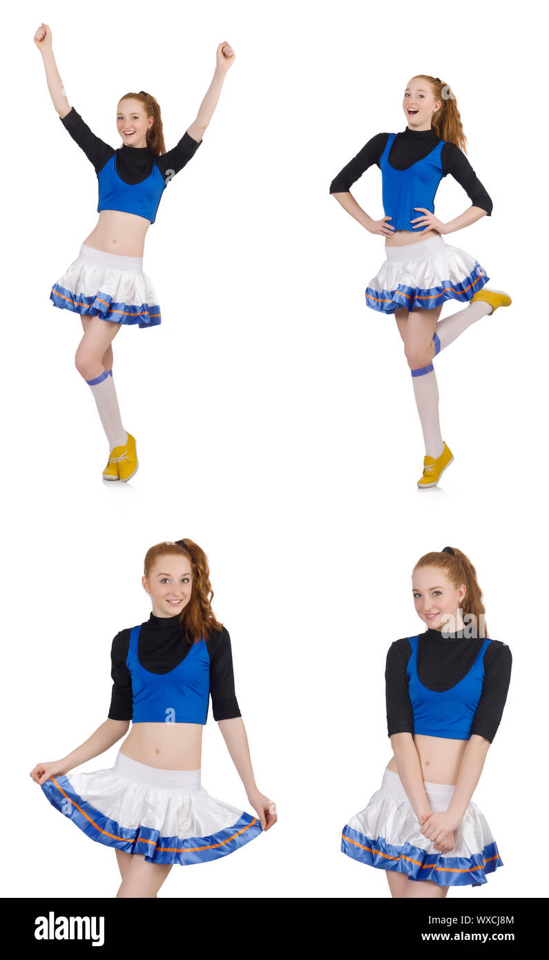 Cheerleader isolated on the white background Stock Photo - Alamy