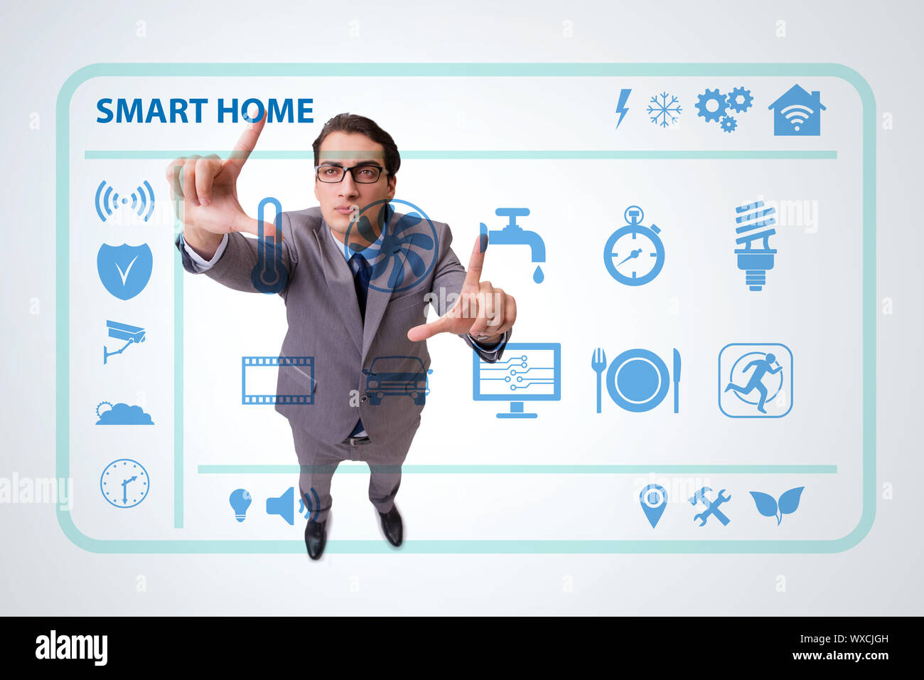Smart home concept with devices and appliances Stock Photo - Alamy