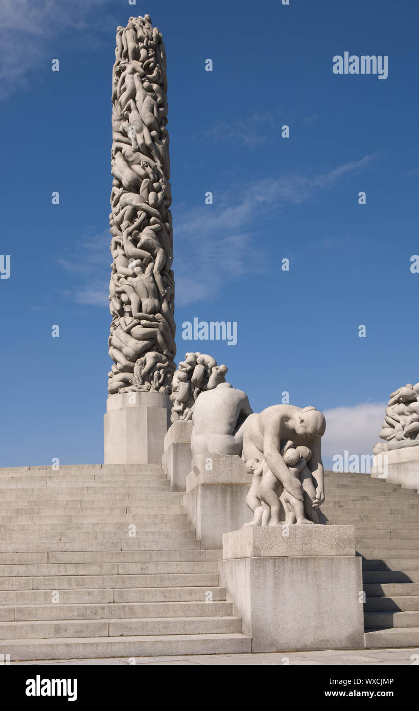 The monolith sculpture at the Vigeland museum, Oslo Norway Stock Photo ...