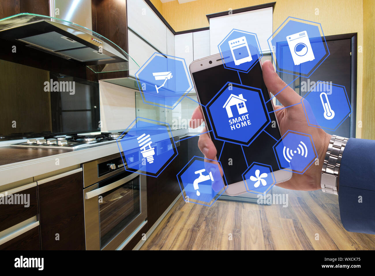 Smart home concept with devices and appliances Stock Photo - Alamy