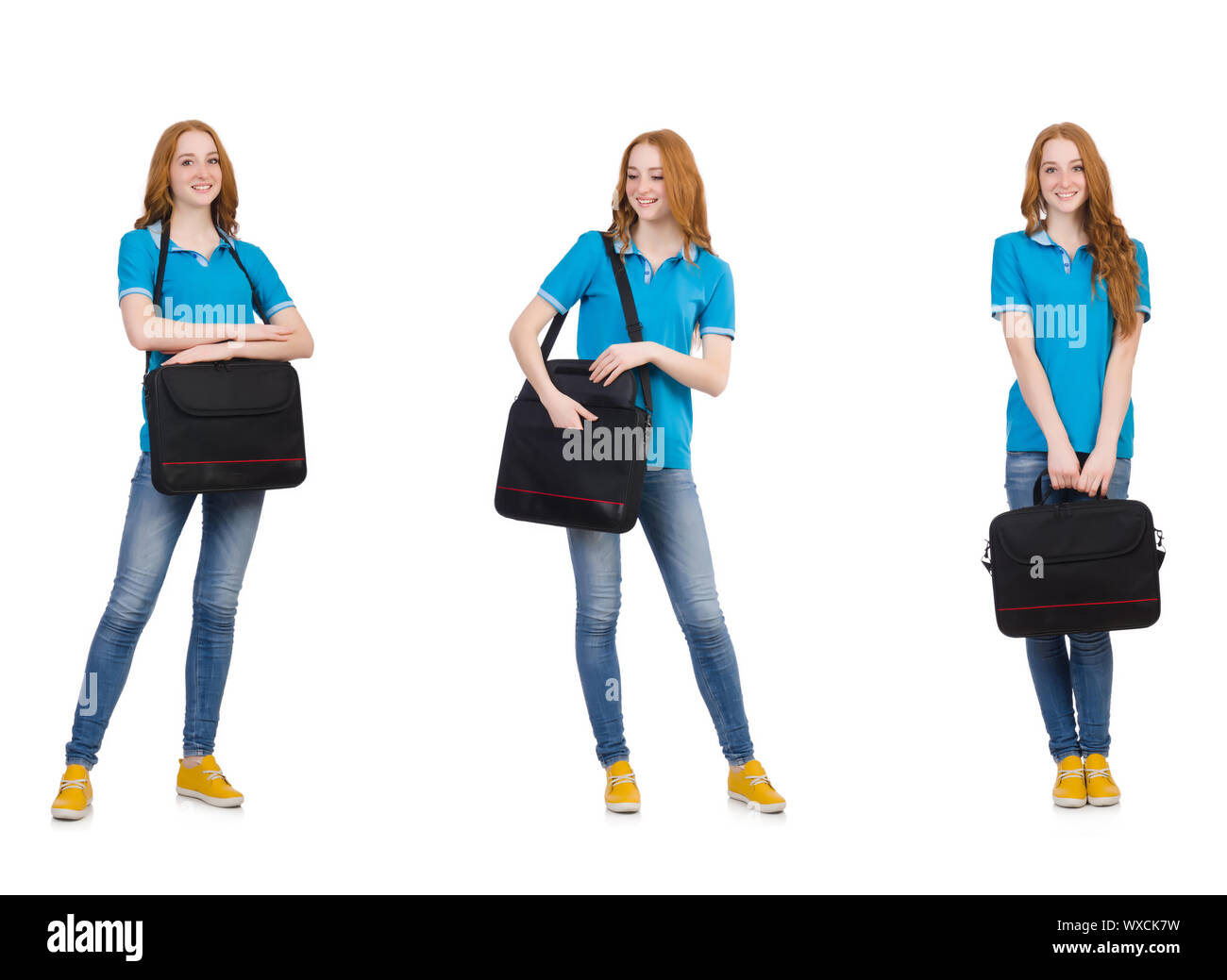 Young student isolated on white Stock Photo - Alamy