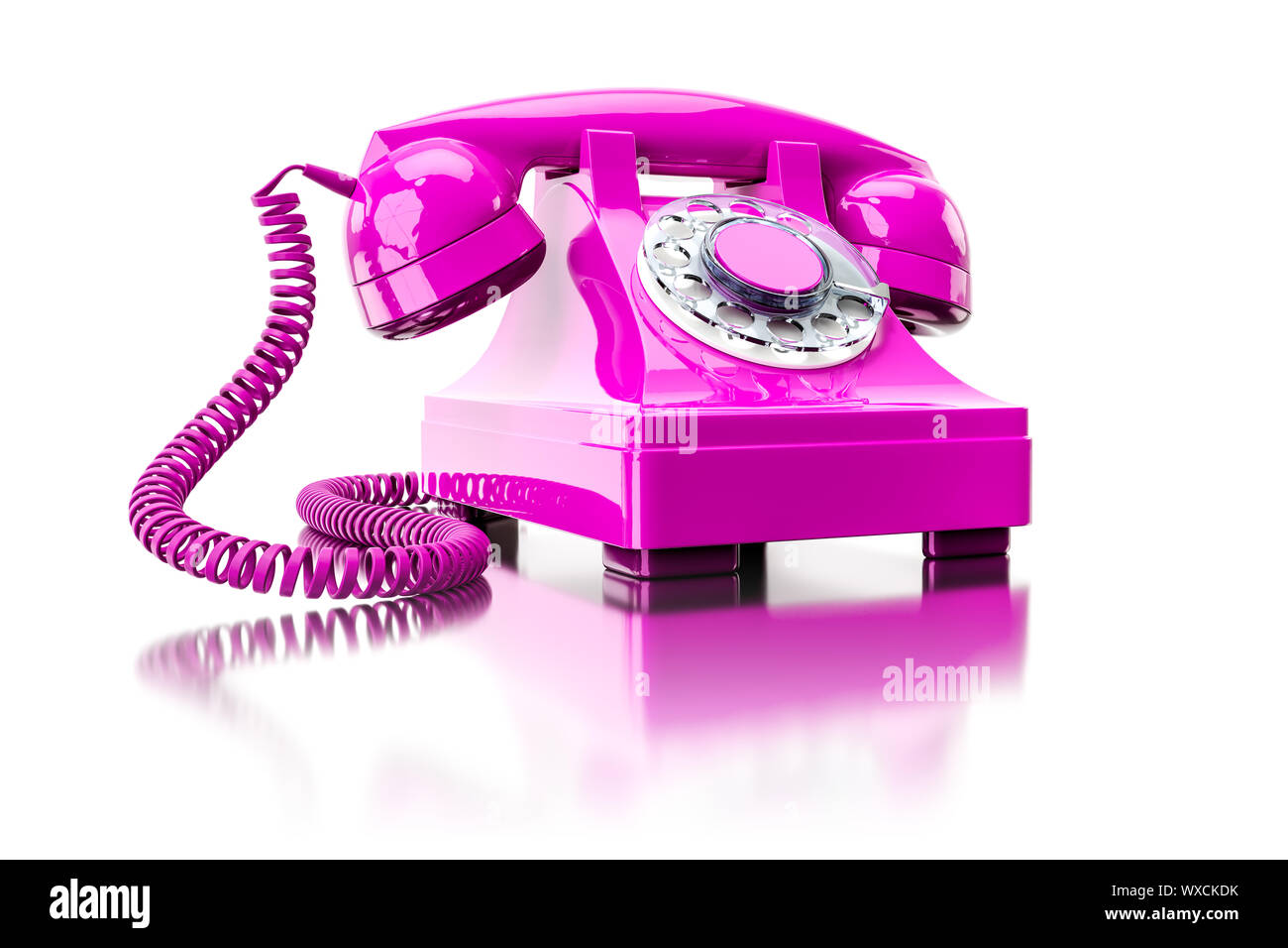 old pink dial-up phone Stock Photo - Alamy