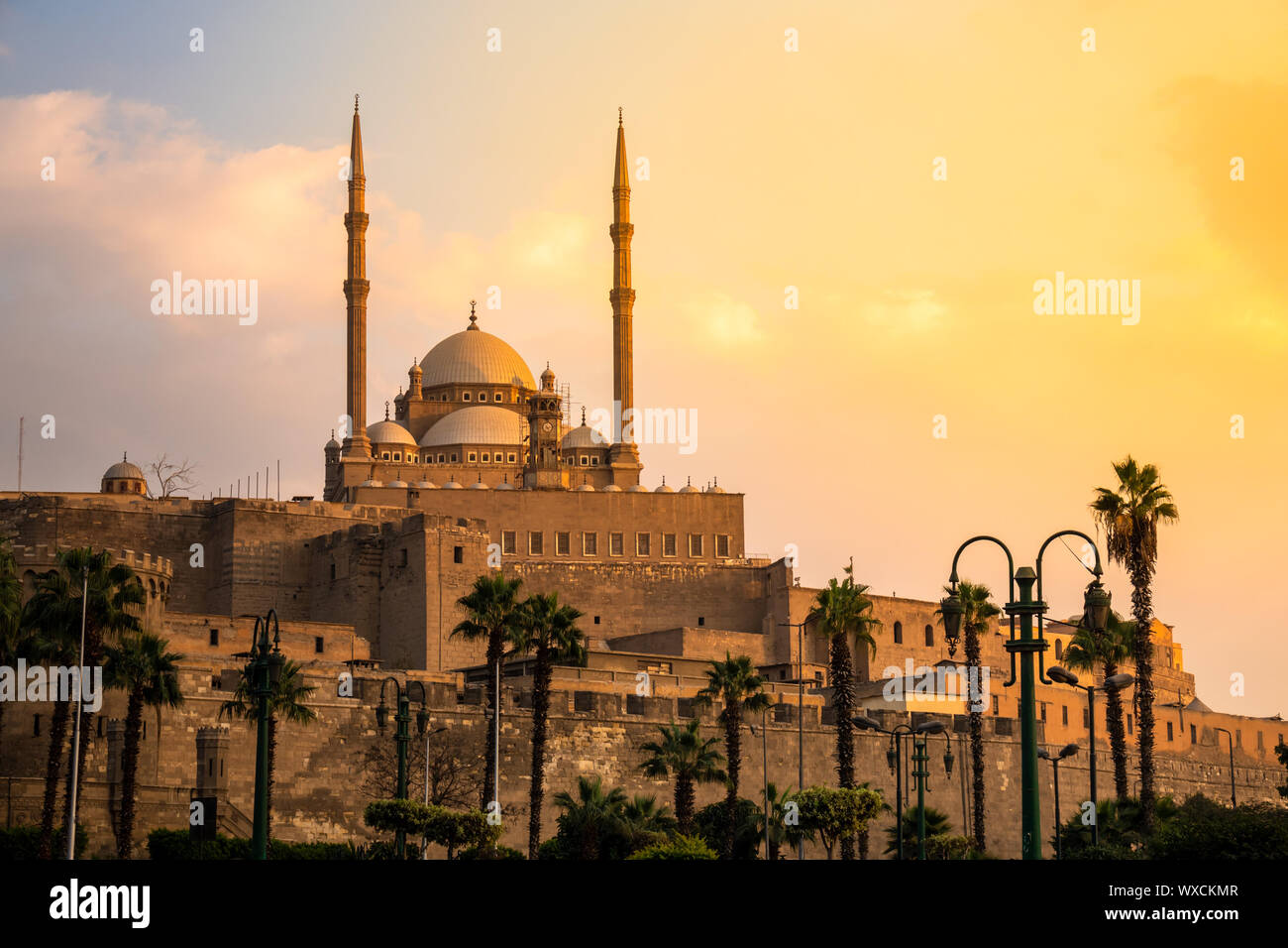 The Mosque of Muhammad Ali in Cairo Egypt at sunset Stock Photo - Alamy