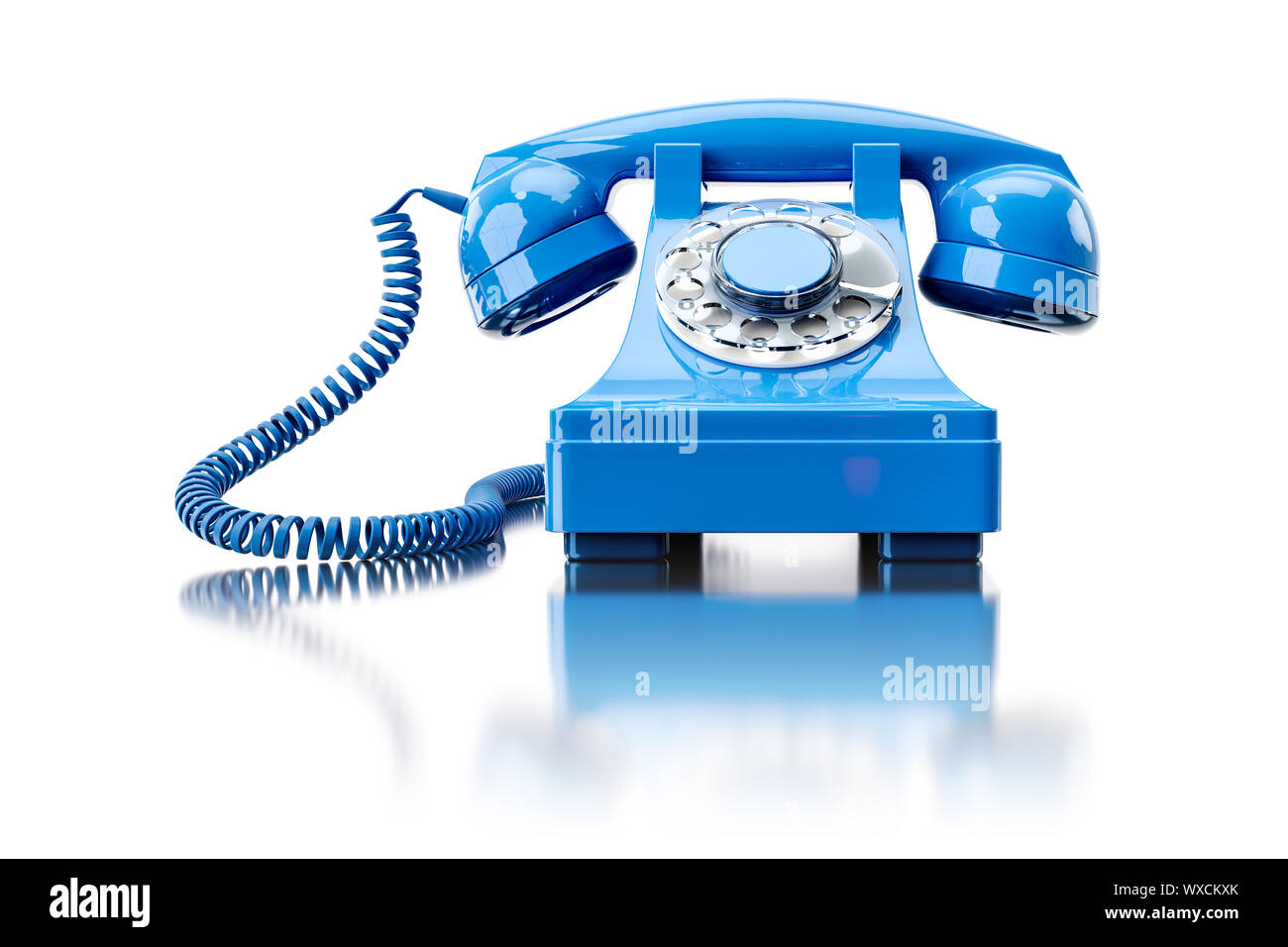 old turquoise dial-up phone Stock Photo - Alamy