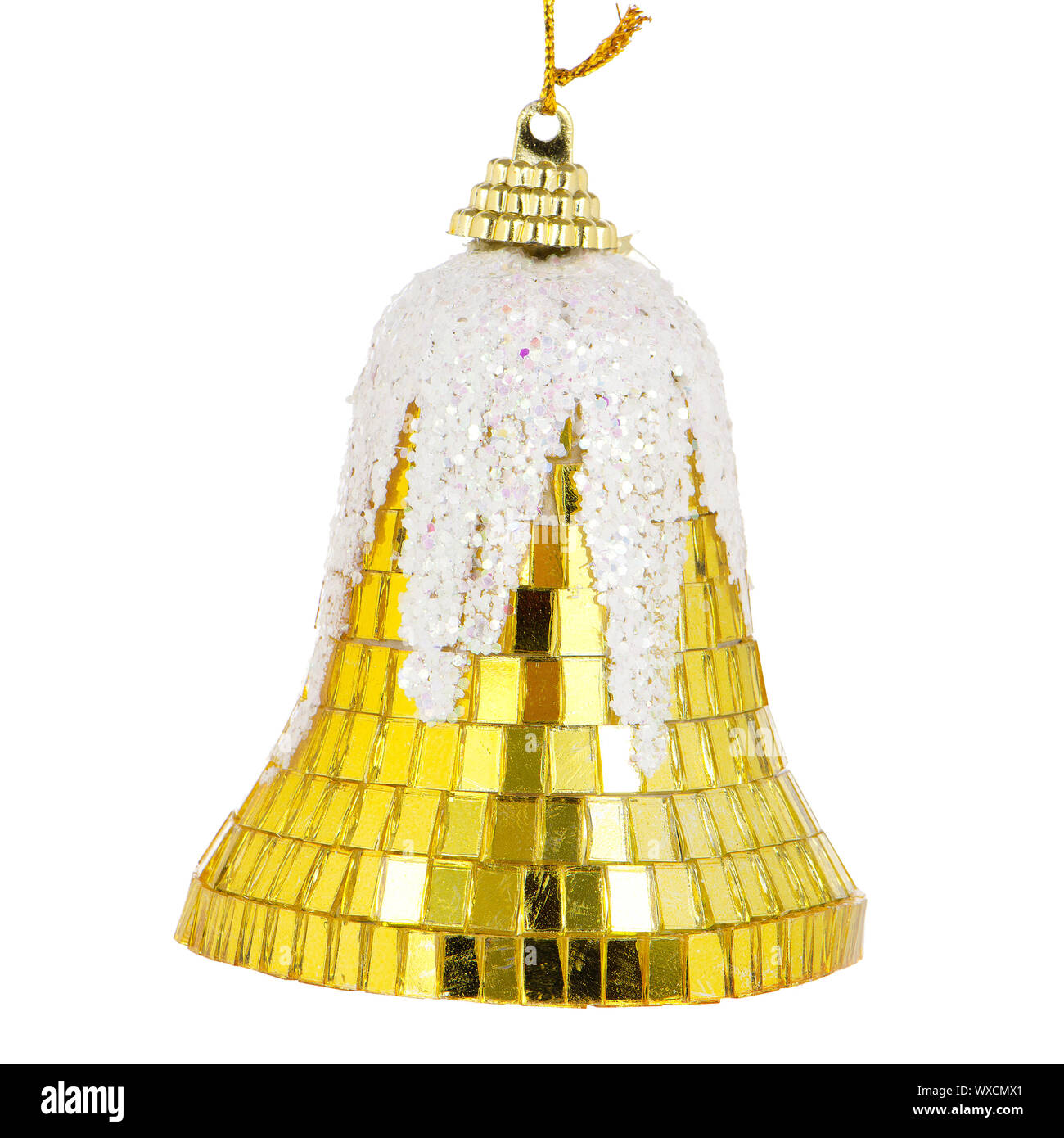 Christmas bell decoration isolated on white background Stock Photo - Alamy