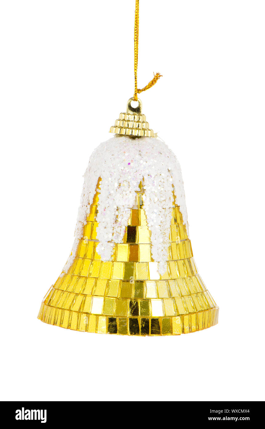 Christmas bell decoration isolated on white background Stock Photo - Alamy