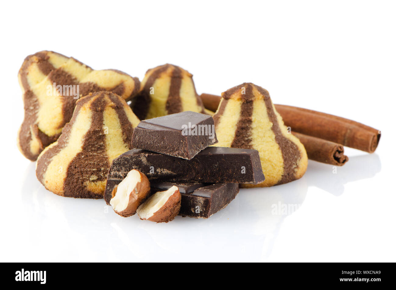 Homemade chocolate cookies isolated on white background Stock Photo - Alamy