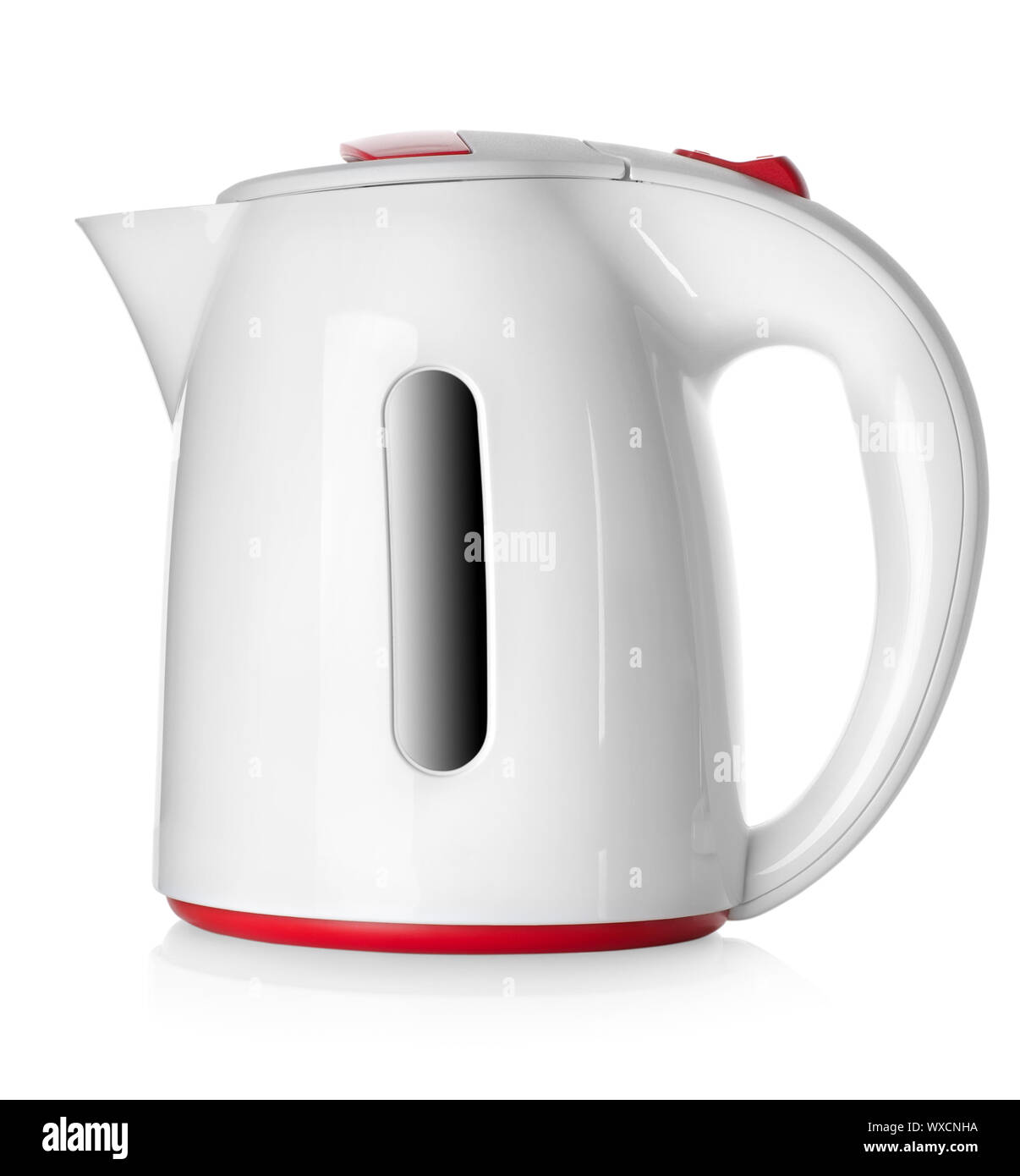White kettle isolated on a white background Stock Photo - Alamy