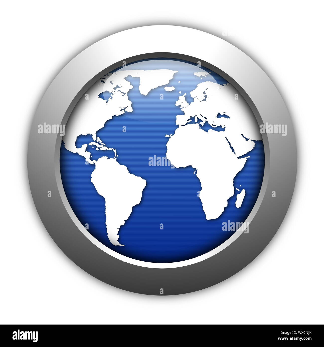 globe or world map in a button illustration Stock Photo - Alamy