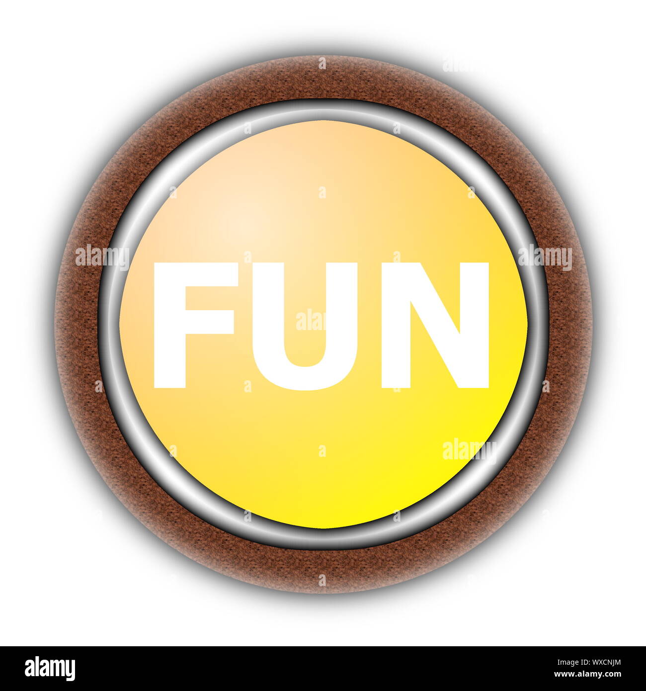 party and fun button isolated on white background Stock Photo - Alamy