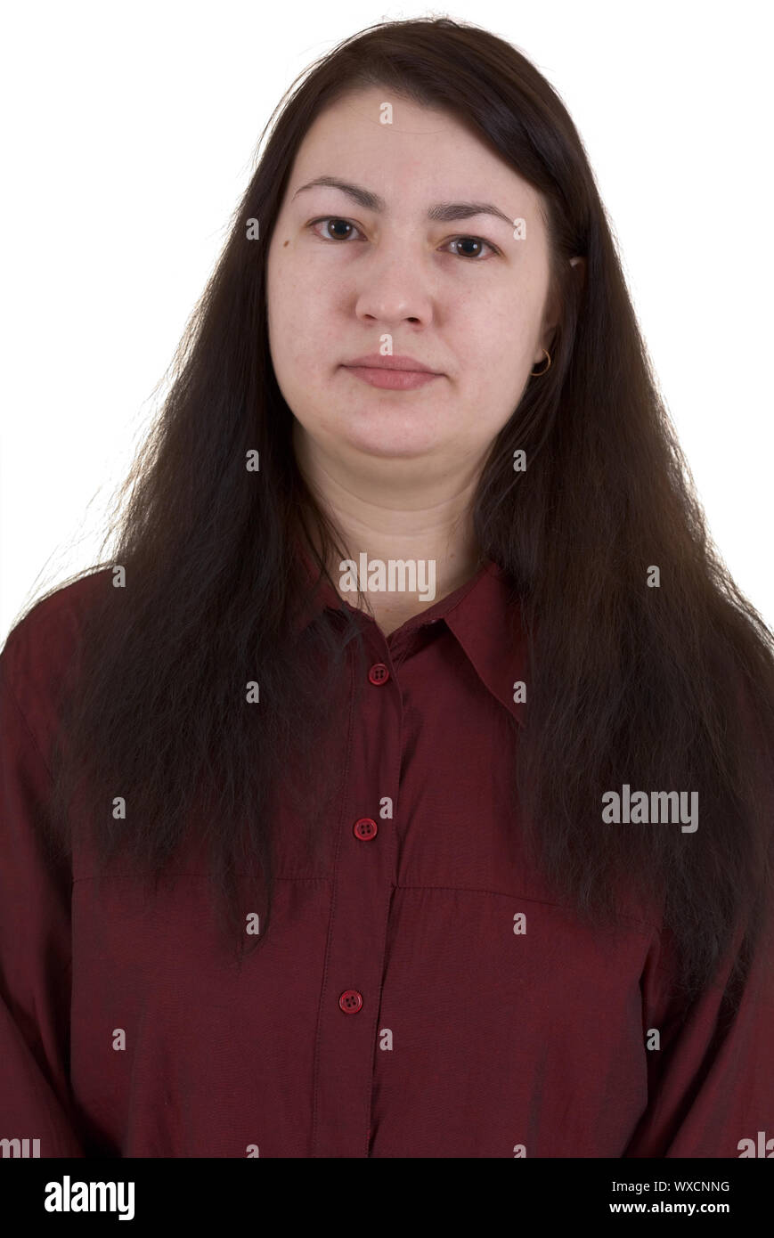 Female portrait isolated on the white background Stock Photo - Alamy