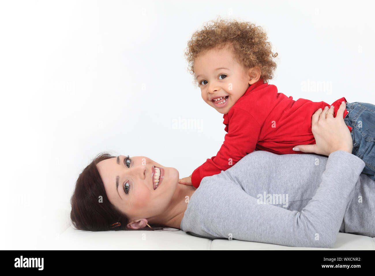 A woman and her son Stock Photo - Alamy