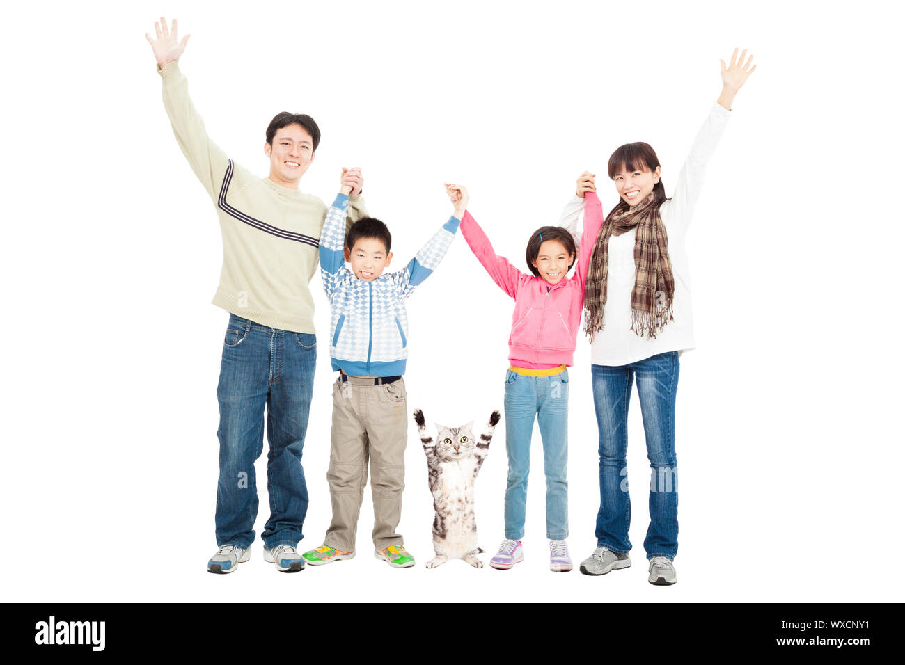 happy family with pet Stock Photo - Alamy