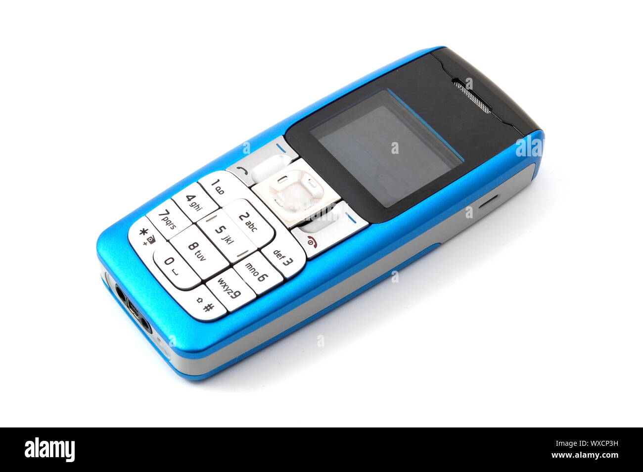 blue cell phone isolated on white background Stock Photo - Alamy