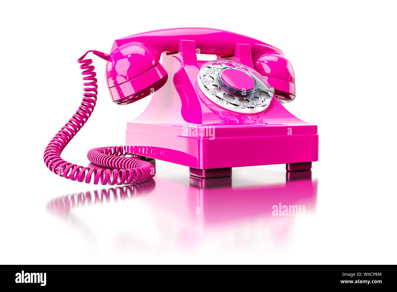 Pink Rotary Dial Telephone
