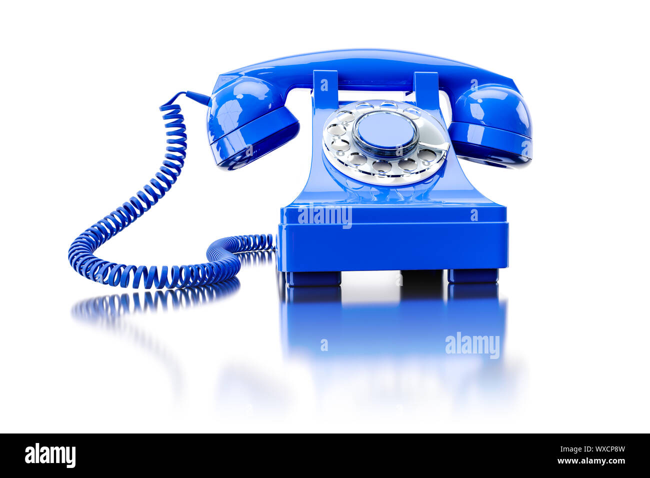 old blue dial-up phone Stock Photo - Alamy