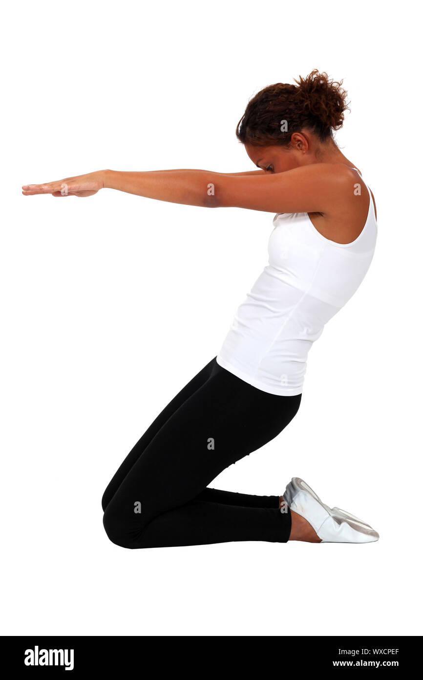 A yoga position Stock Photo - Alamy