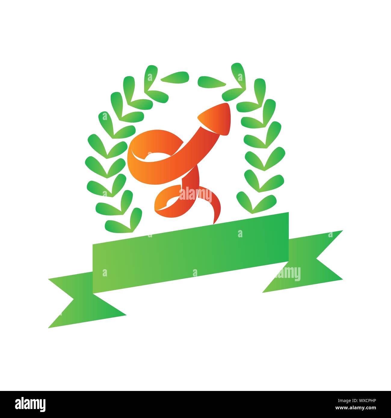 Leaf Ribbon Arrow Direction Vector color Isolated Stock Vector Image ...