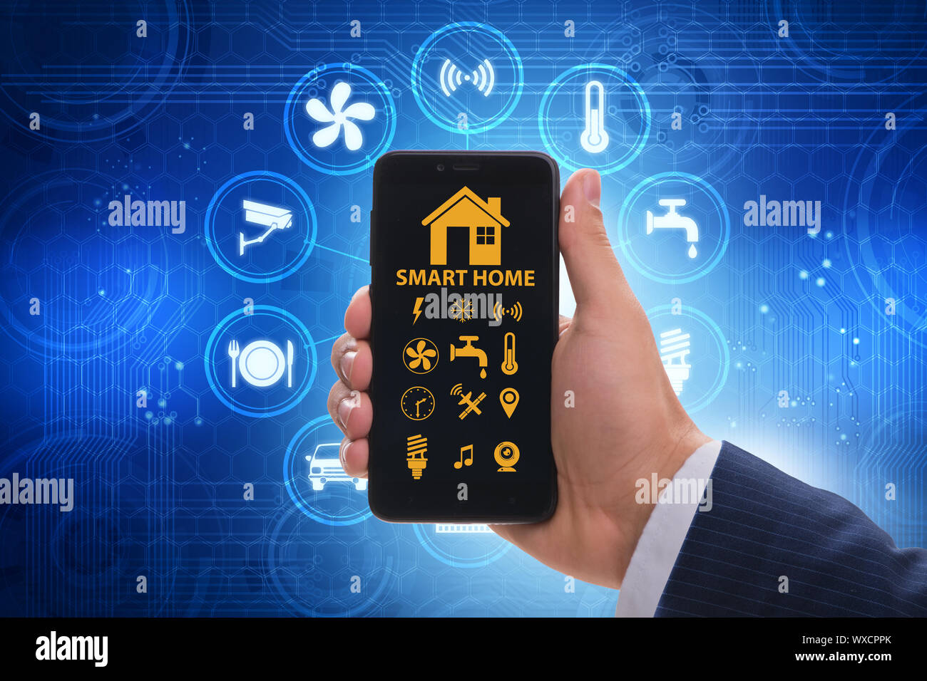 Smart home concept with devices and appliances Stock Photo - Alamy