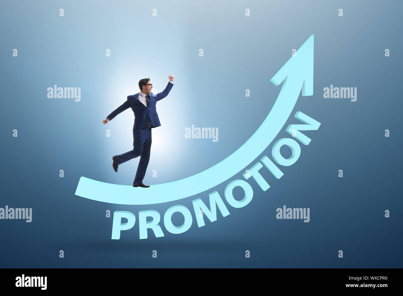 Employee in career promotion concept Stock Photo - Alamy