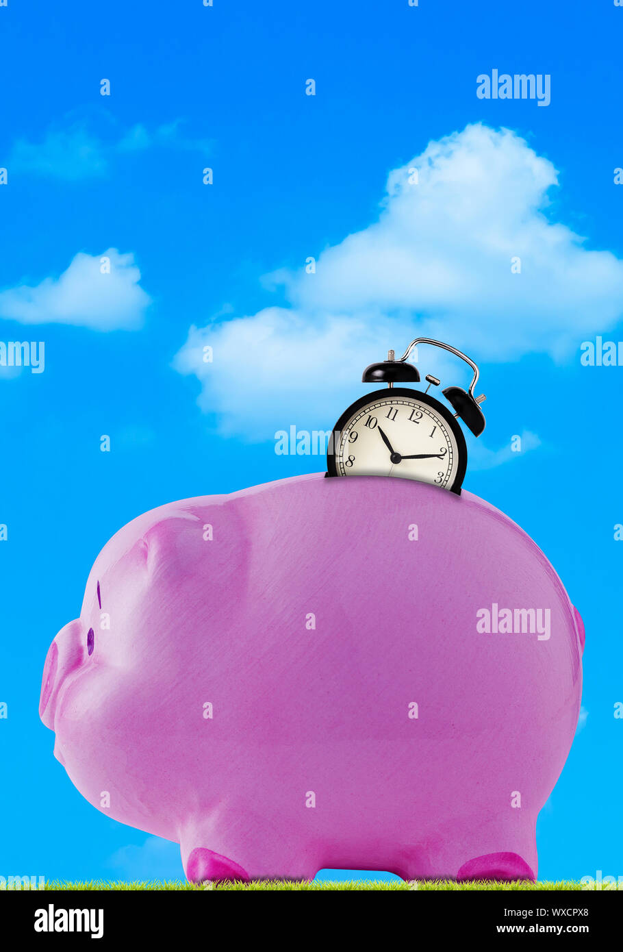 Saving money time blue hi-res stock photography and images - Alamy