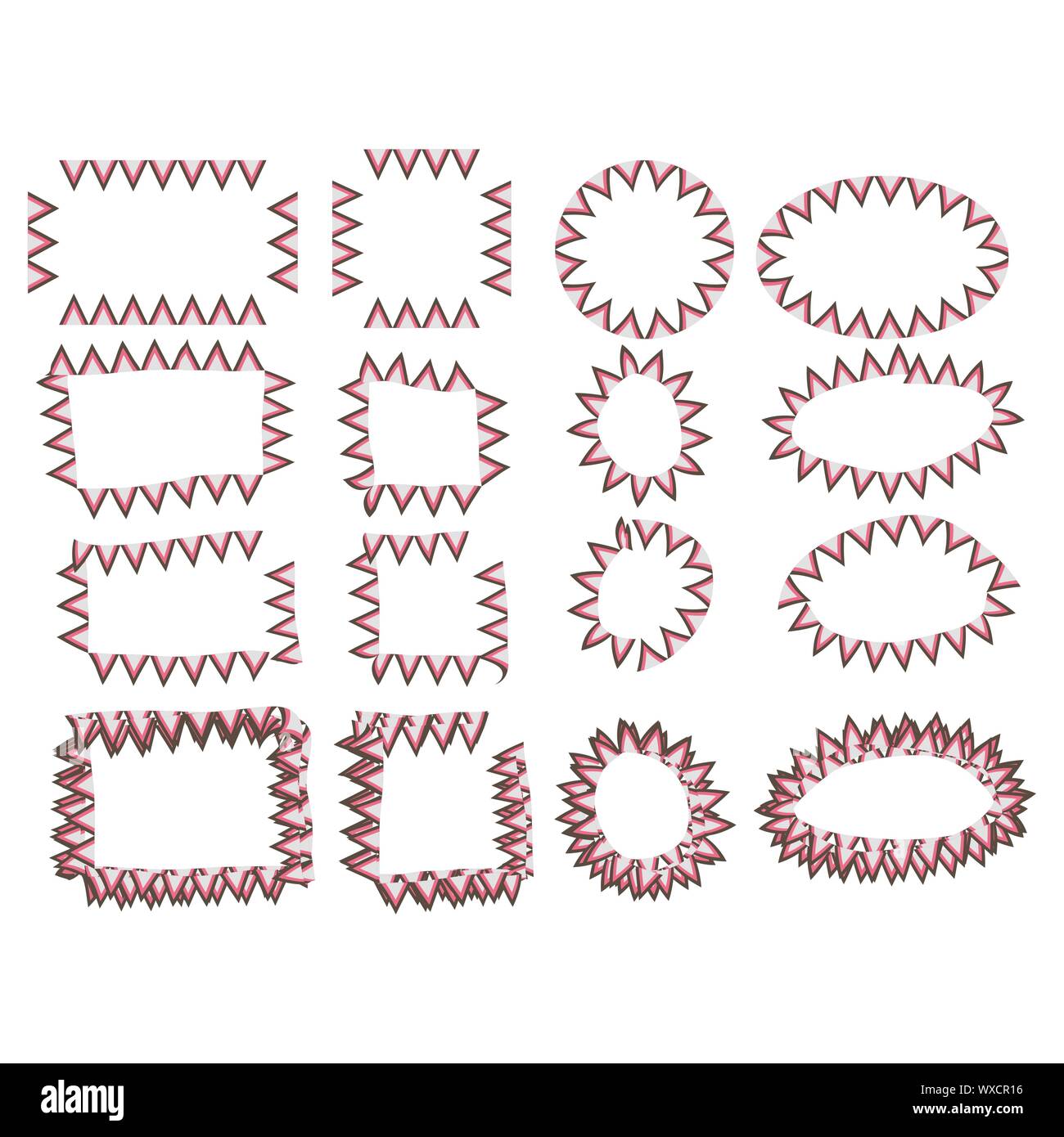 Hand drawn tribal frames. Vintage border, decoration ethnic art element ...