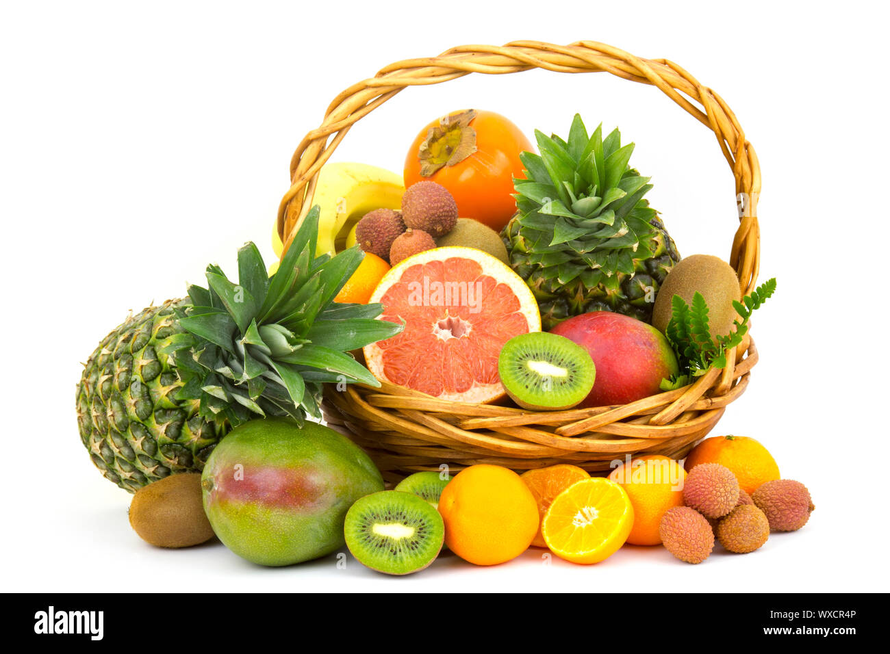 fresh fruits in a basket Stock Photo - Alamy