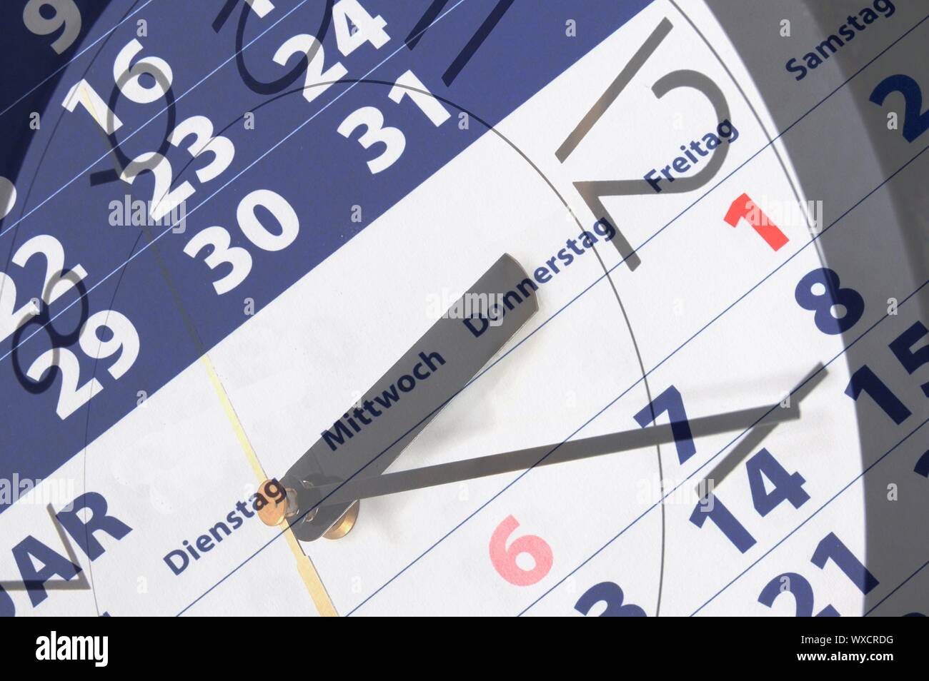 time concept with modern watch an calendar Stock Photo - Alamy