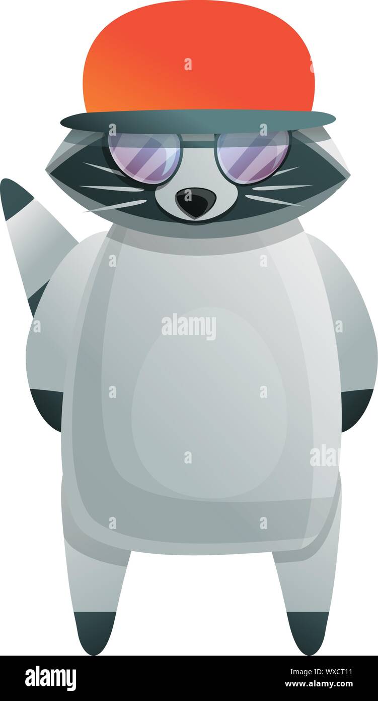 Rapper raccoon icon. Cartoon of rapper raccoon vector icon for web ...
