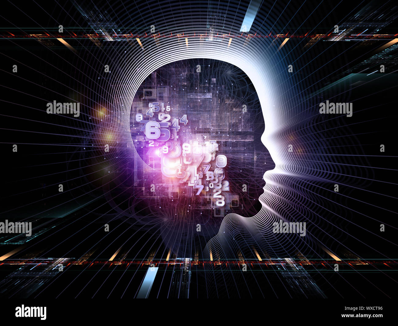 Interplay of human head and fractal grids on the subject of intelligent ...