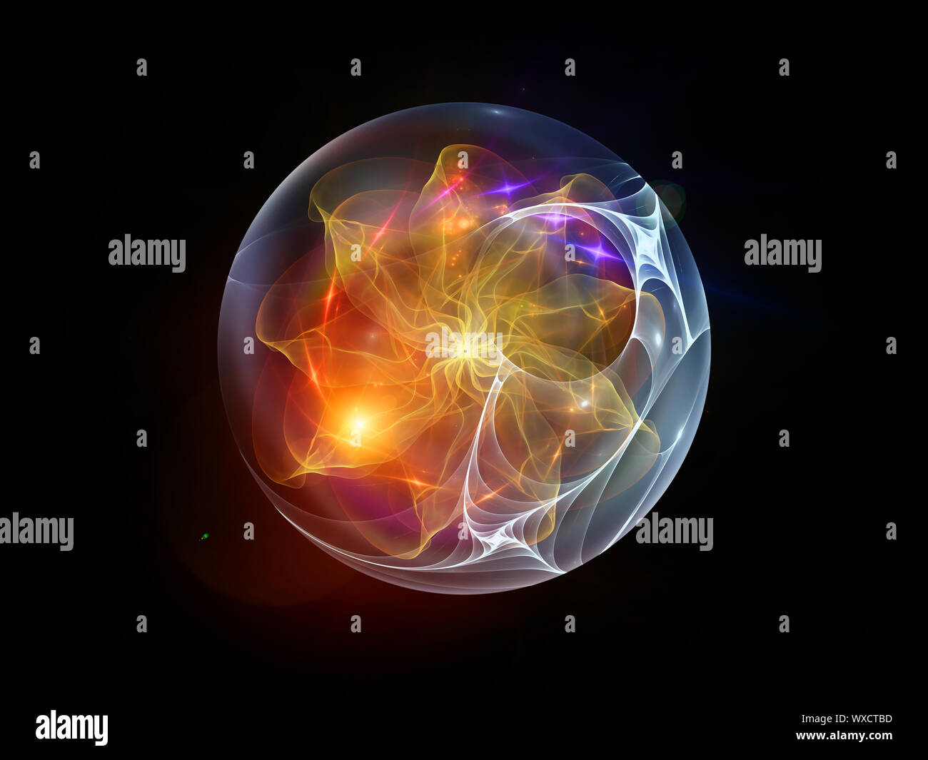 Fractal Sphere Series. Background composition of spherical and circular ...