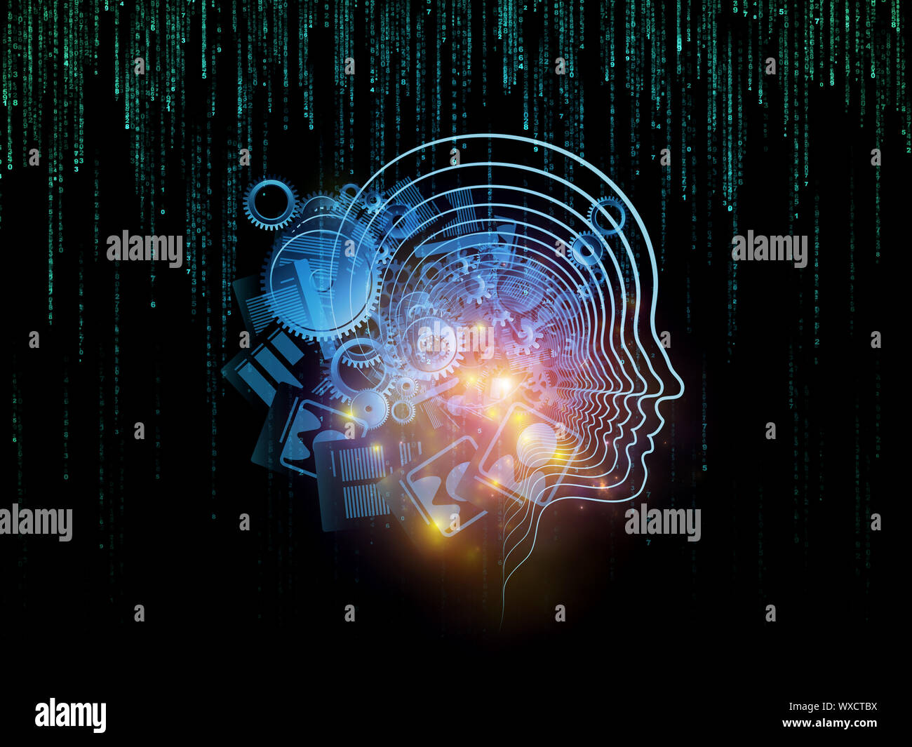 Creative arrangement of various technology related elements as a ...