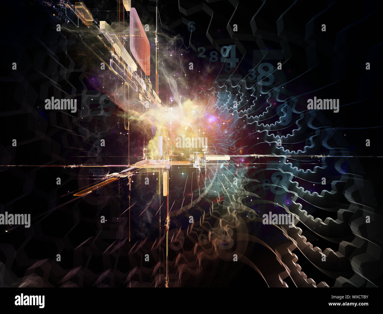 Visually attractive backdrop made of various technology related ...