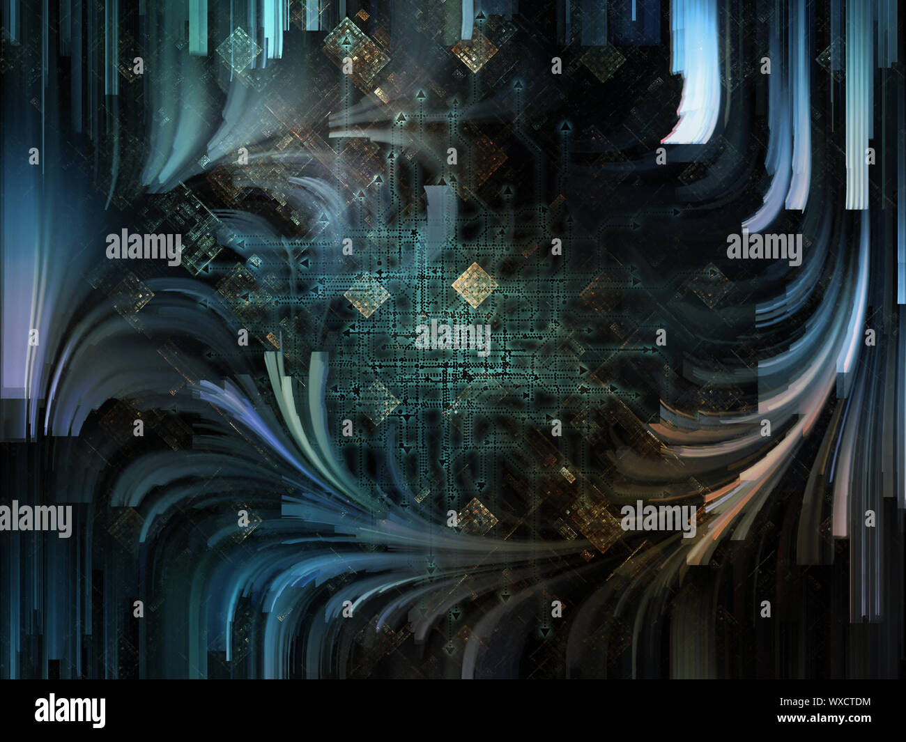 Composition of dynamic motion shapes on the subject of science and ...